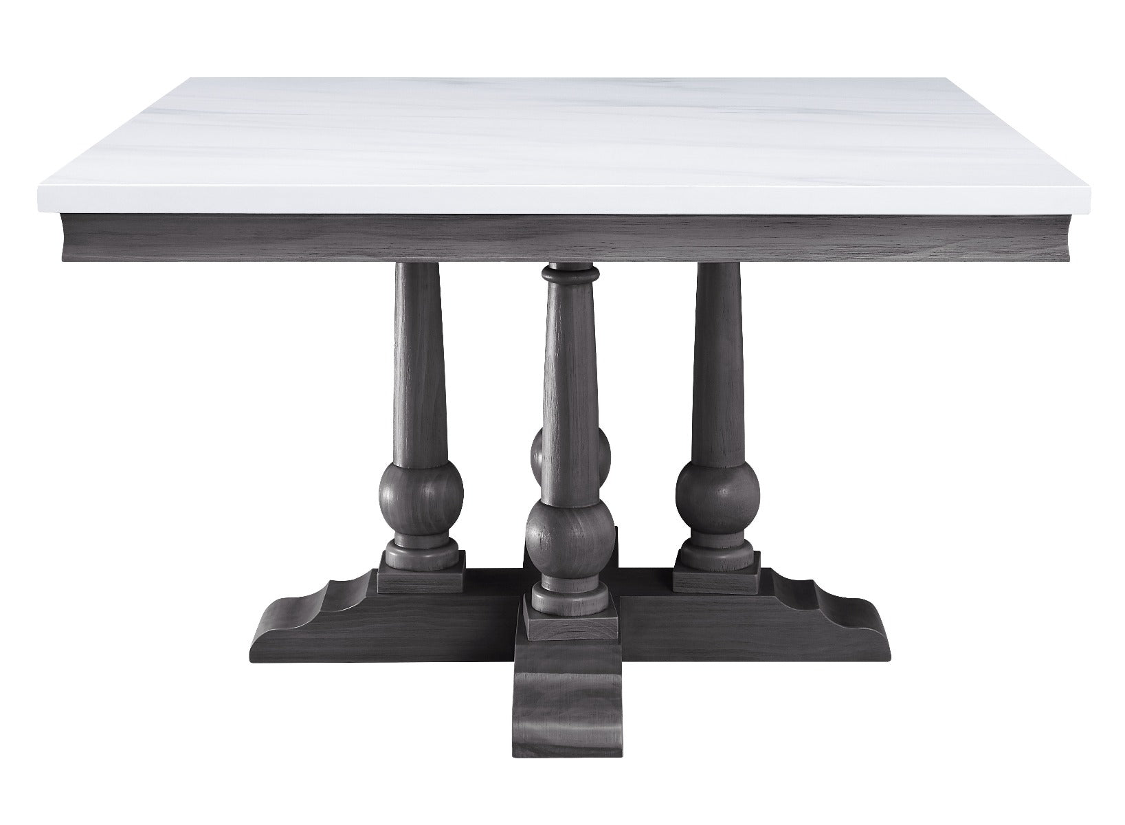 ACME Yabeina Marble Top & Gray Oak Finish Dining Table Model 73270 – MONAVILLA