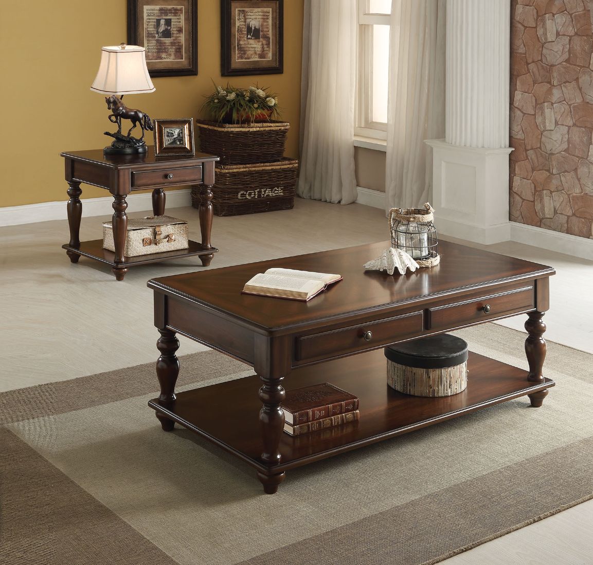 ACME Farrel Walnut Coffee Table Model 82745 – MONAVILLA