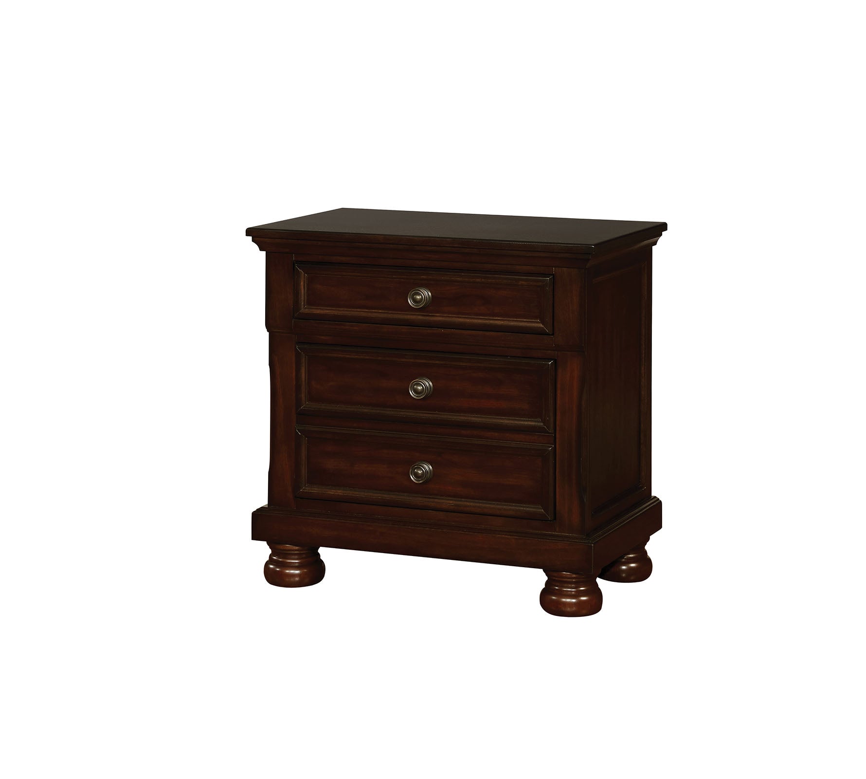 Furniture Of America Castor Brown Cherry Transitional Night Stand Model ...